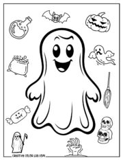 Free, Printable Halloween Ghost Coloring Pages
