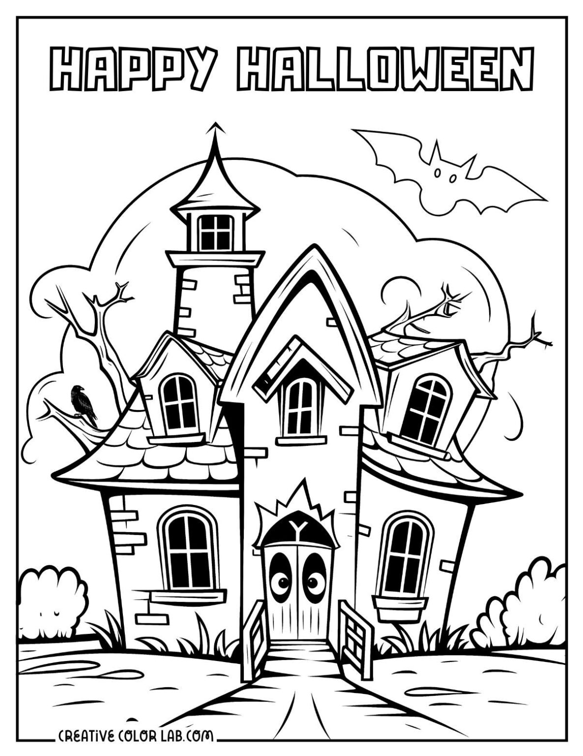 Printable Haunted House Coloring Pages