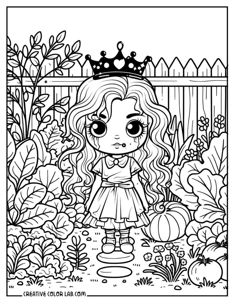 Princess Halloween Coloring Pages PDF