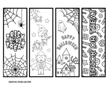 Halloween Bookmarks to Color