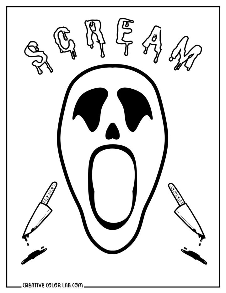 Ghostface Coloring Pages | Printables in PDF Format