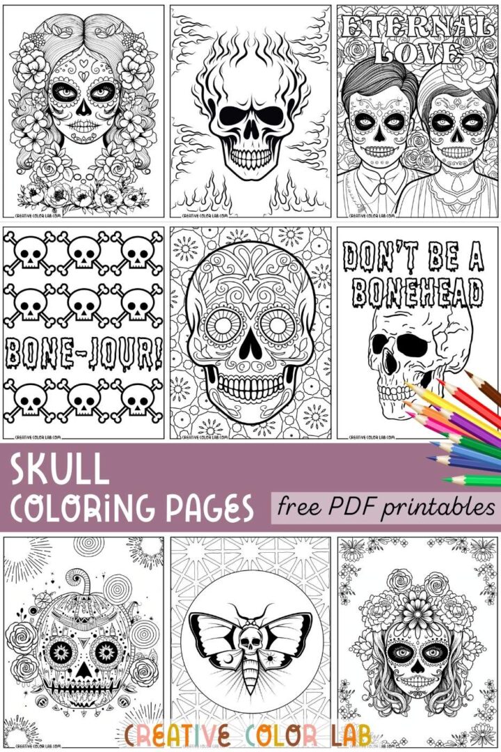 Skull Coloring Pages | Collection of PDF Printables
