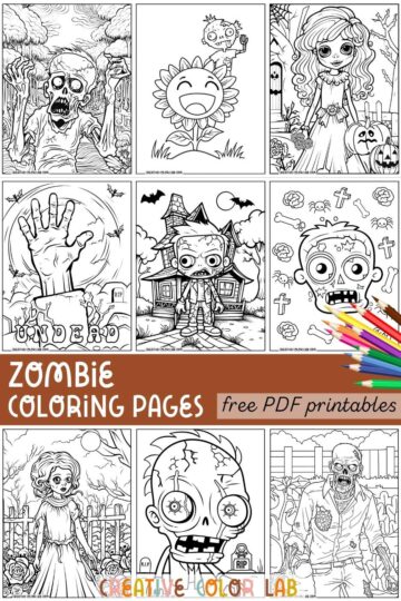 Coloring Pages of Zombies Collection to Color