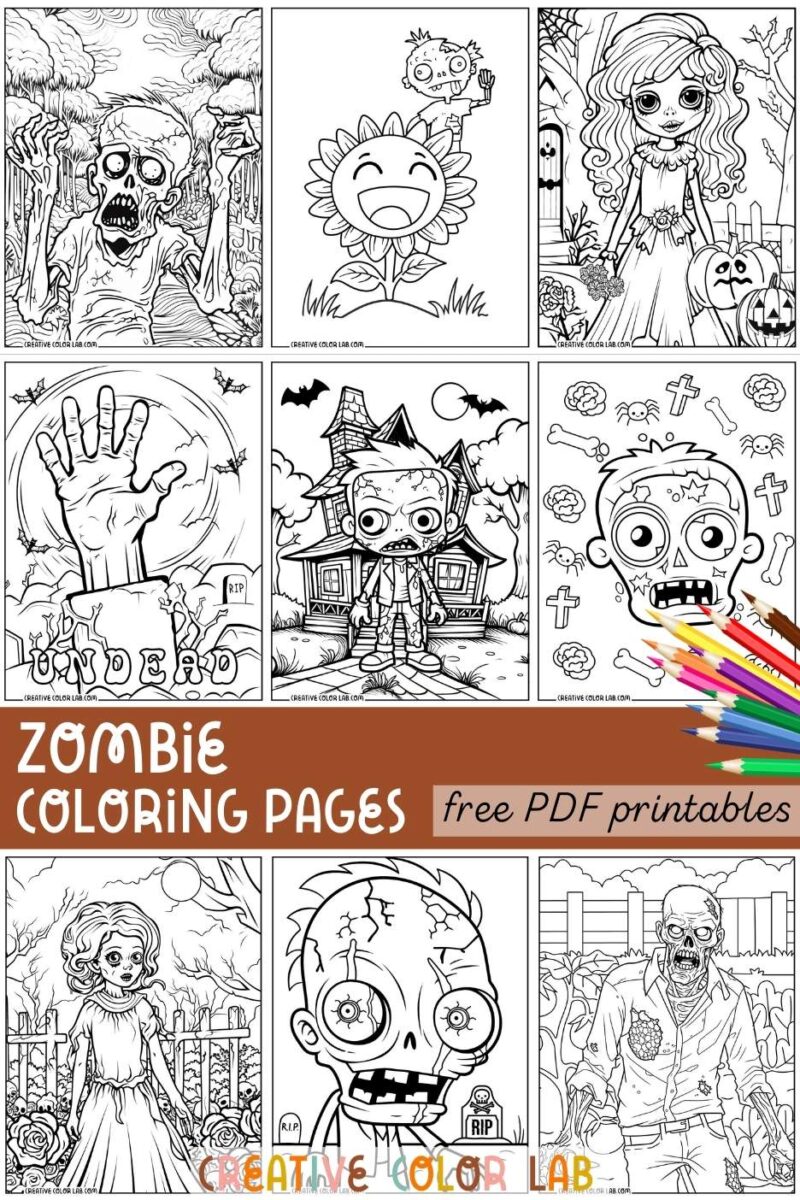 Coloring Pages of Zombies Collection to Color