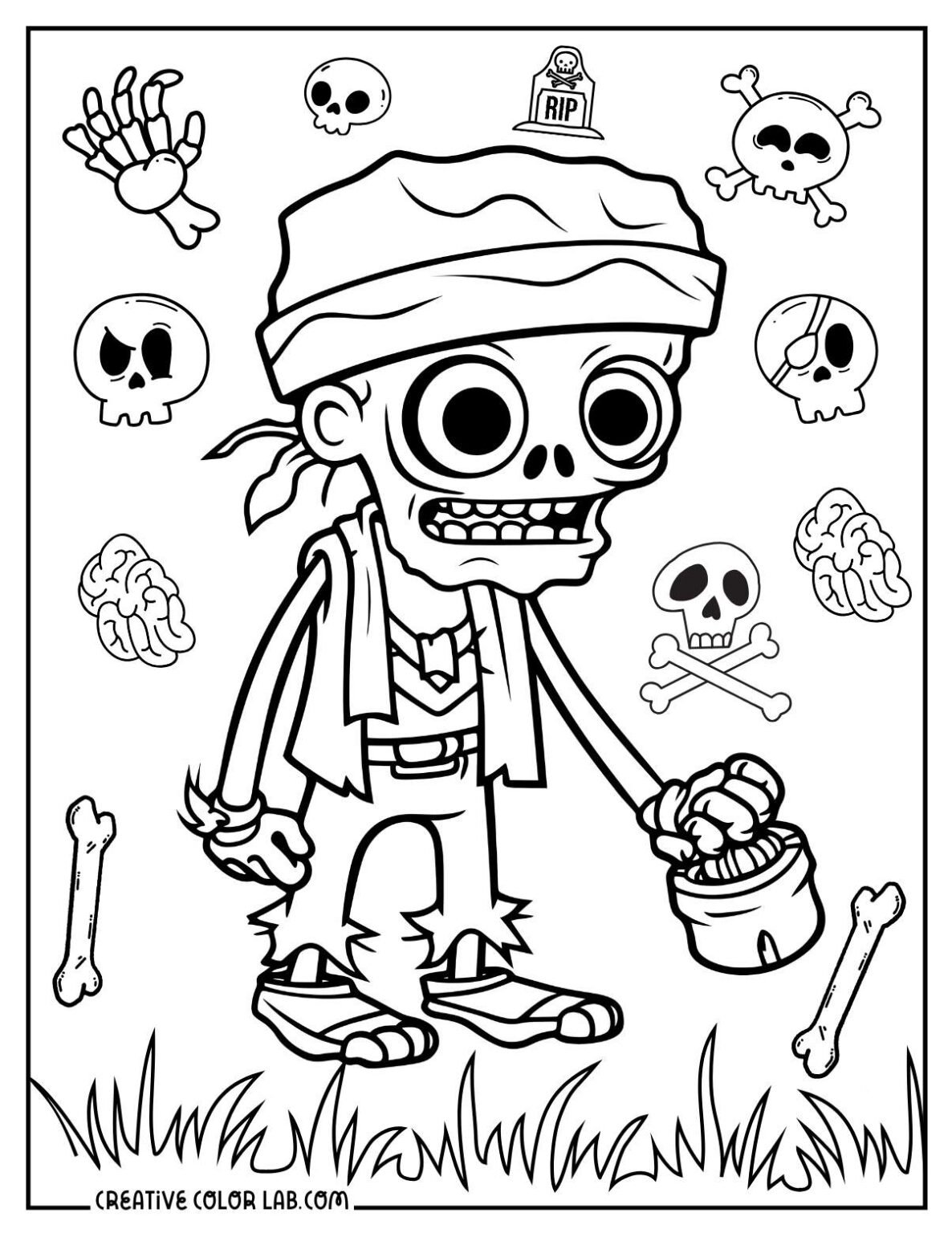 Coloring Pages of Zombies Collection to Color