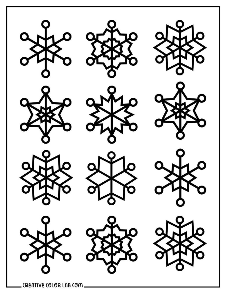 Christmas Snowflake Coloring Pages | Printable PDFs to Download