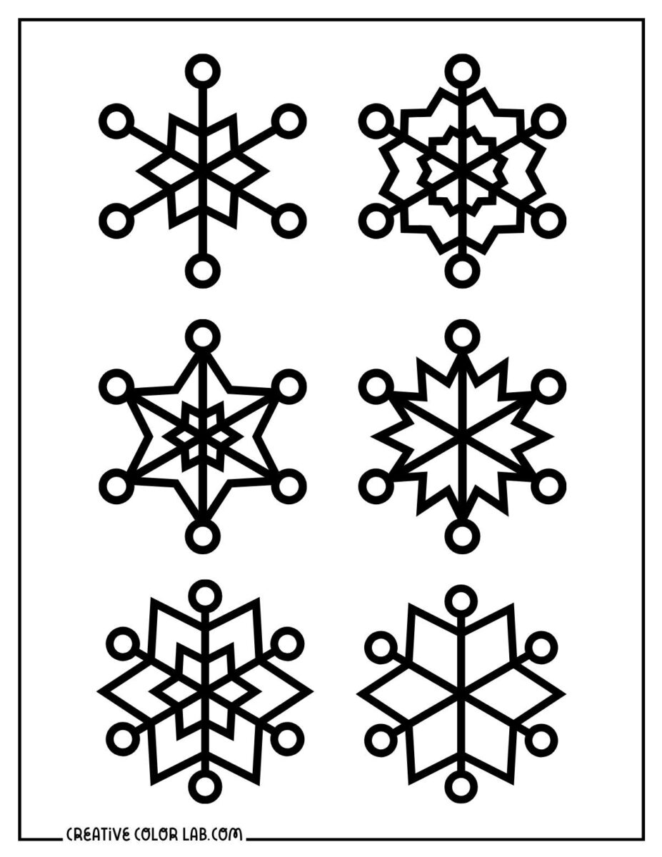Christmas Snowflake Coloring Pages | Printable PDFs to Download