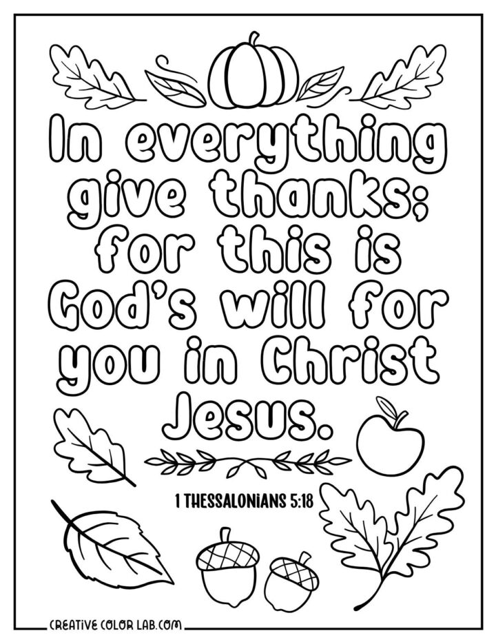 Christian Thanksgiving Coloring Pages for Sunday School
