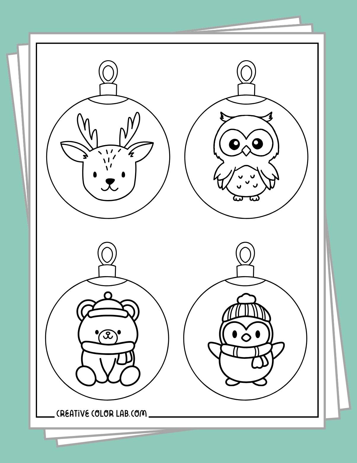 Christmas Ornaments Coloring Pages PDF Printables