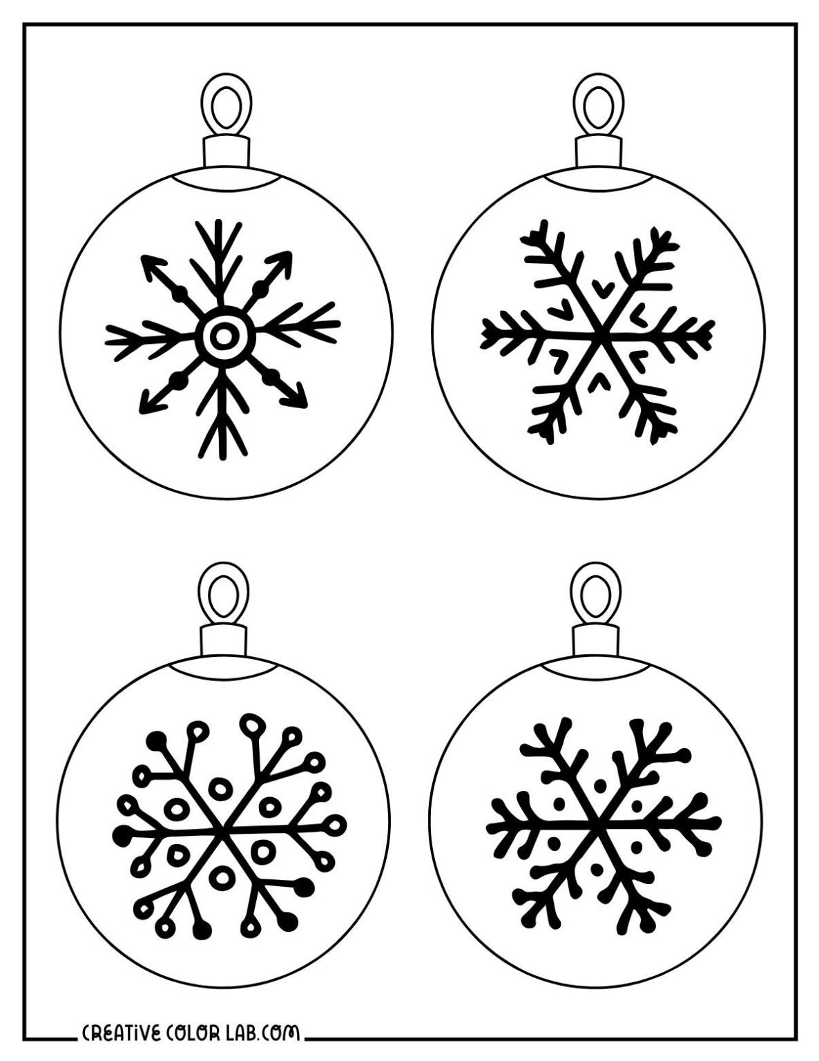 Christmas Ornaments Coloring Pages PDF Printables