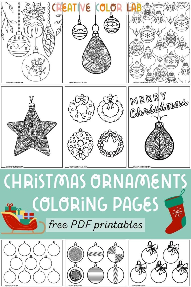 Christmas Ornaments Coloring Pages PDF Printables