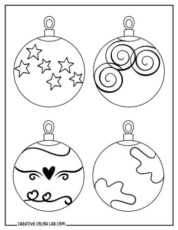 Christmas Ornaments Coloring Pages PDF Printables