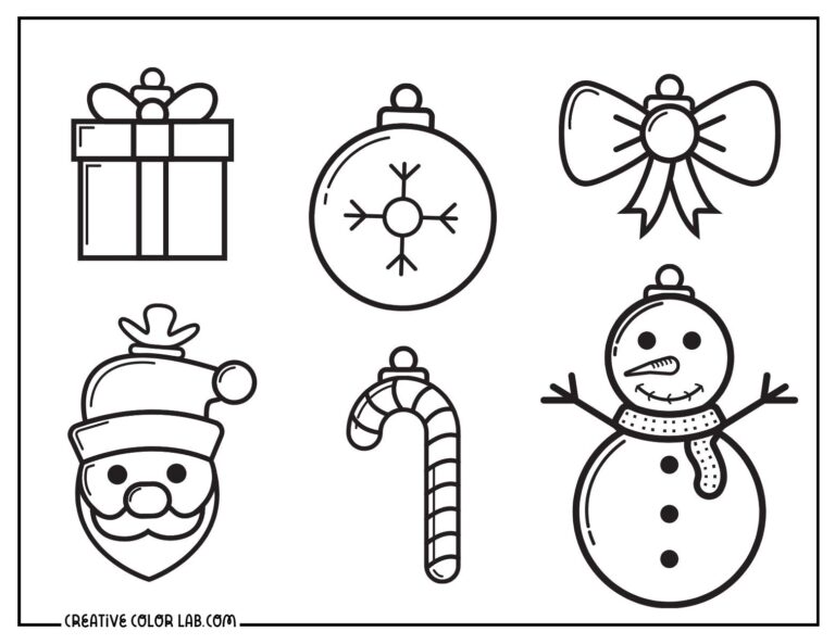 Christmas Ornaments Coloring Pages PDF Printables