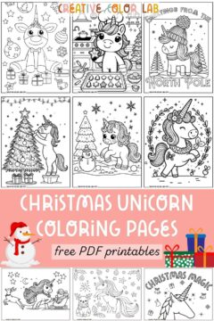 Christmas Unicorn Coloring Pages | Free Magical PDFs