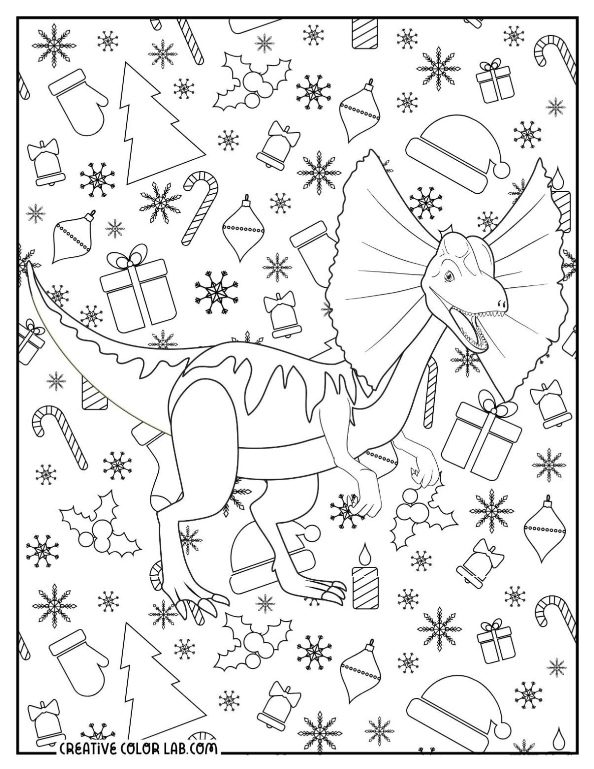 Dinosaur Christmas Coloring Pages | Free PDFs to Color