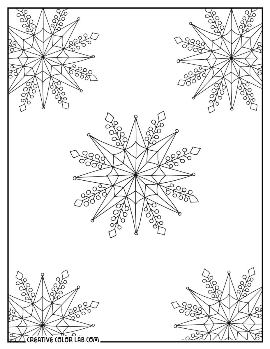 Christmas Snowflake Coloring Pages | Printable PDFs to Download