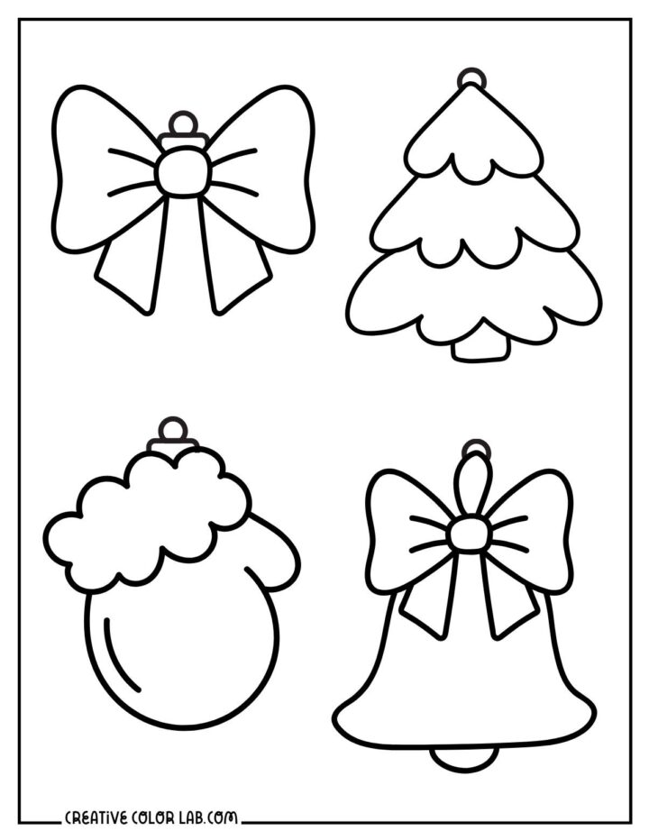 Christmas Ornaments Coloring Pages PDF Printables