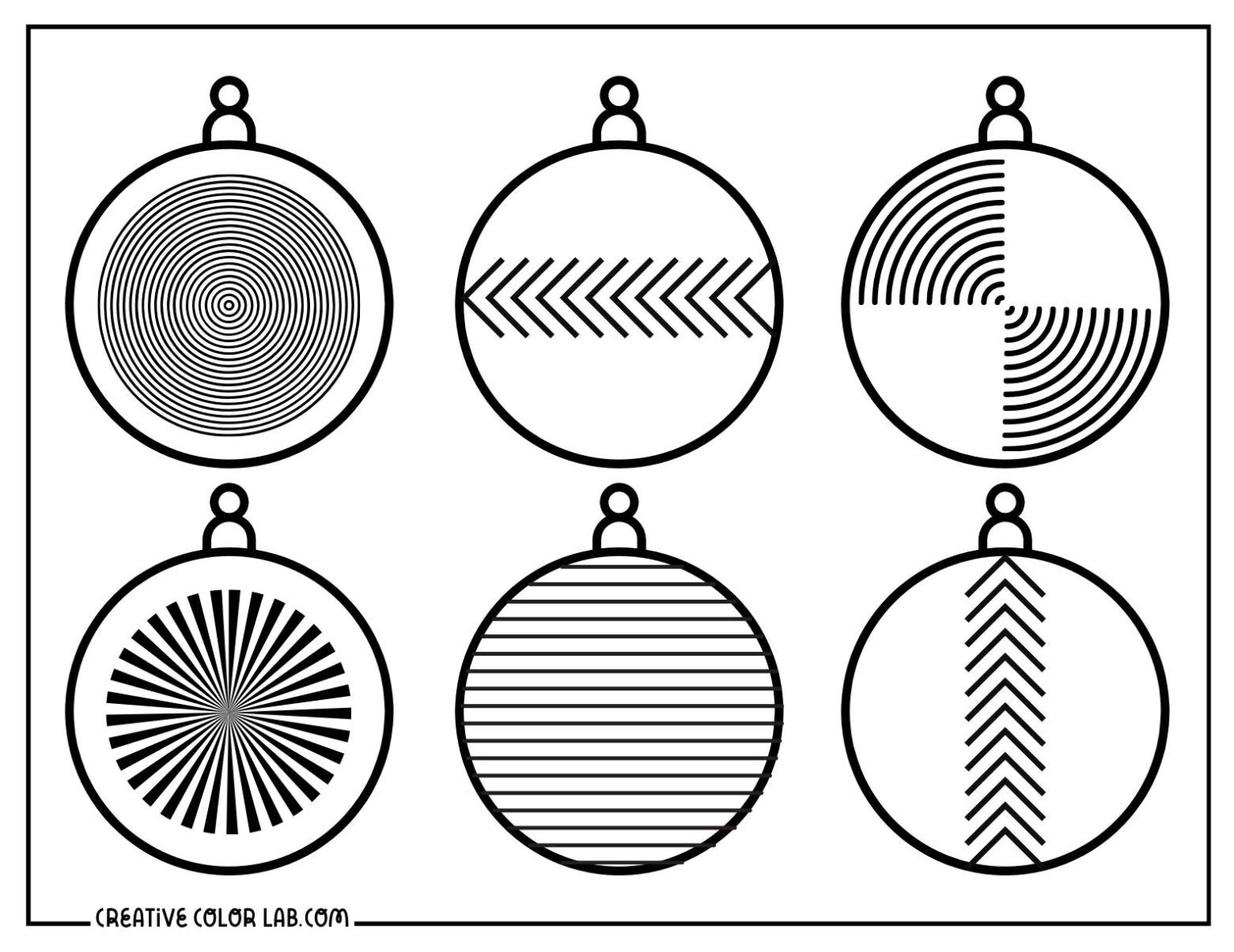 Christmas Ornaments Coloring Pages PDF Printables