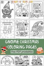 Christmas Gnome Coloring Pages Printables