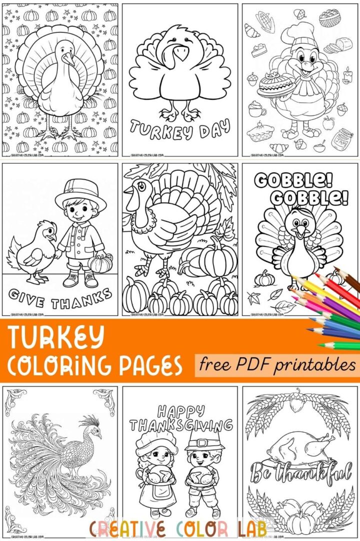 Printable Turkey Coloring Pages | Free PDF Downloads
