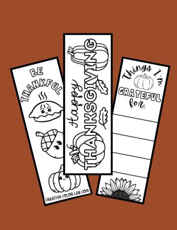Thanksgiving Bookmarks to Color | Free PDF Printables