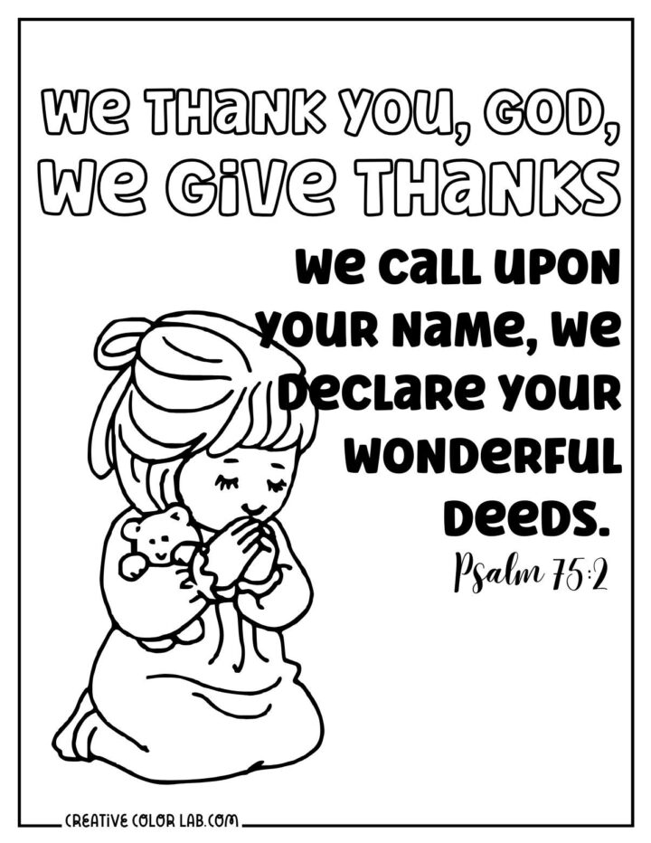 Christian Thanksgiving Coloring Pages for Sunday School