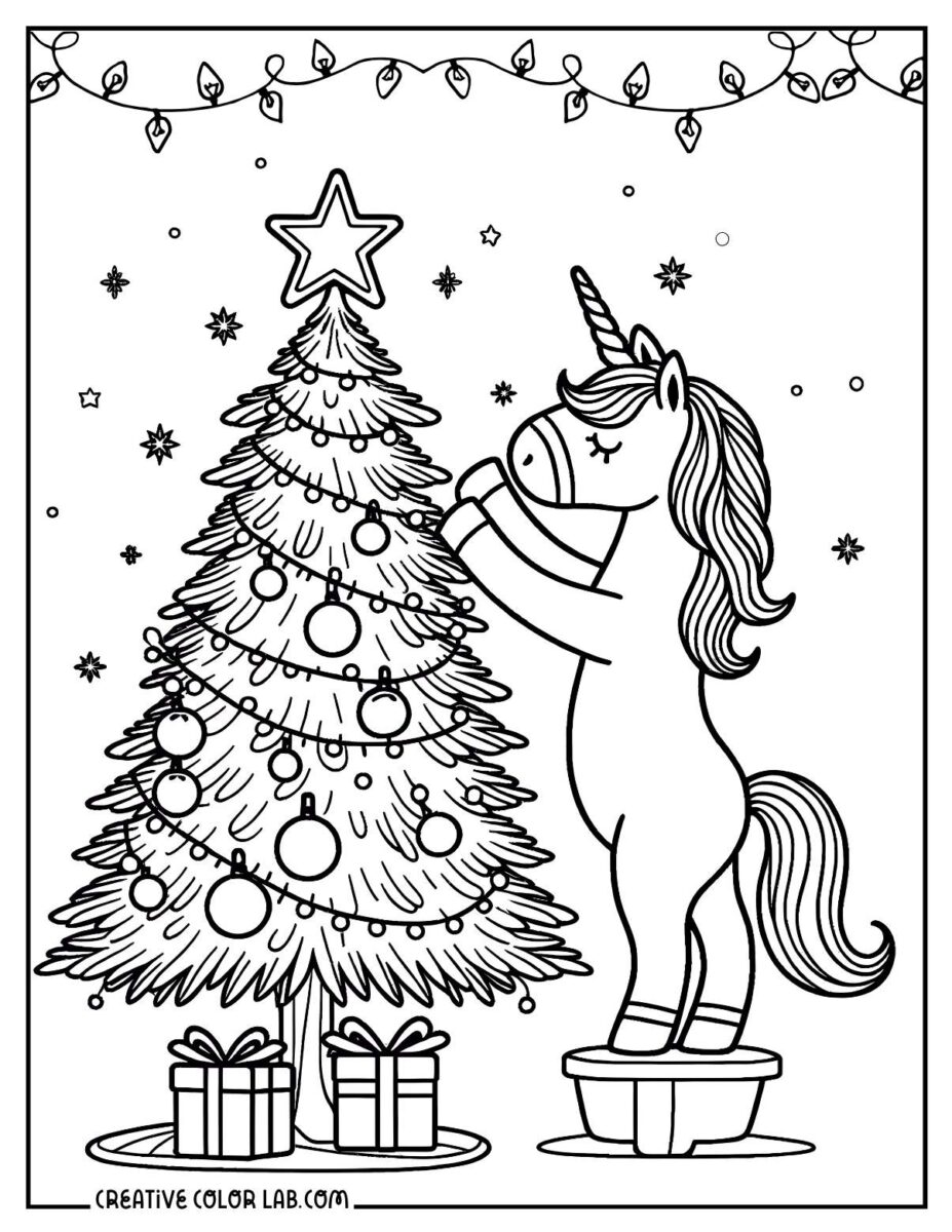 Christmas Unicorn Coloring Pages | Free Magical PDFs