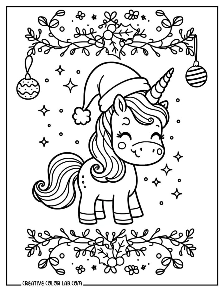 Christmas Unicorn Coloring Pages | Free Magical PDFs