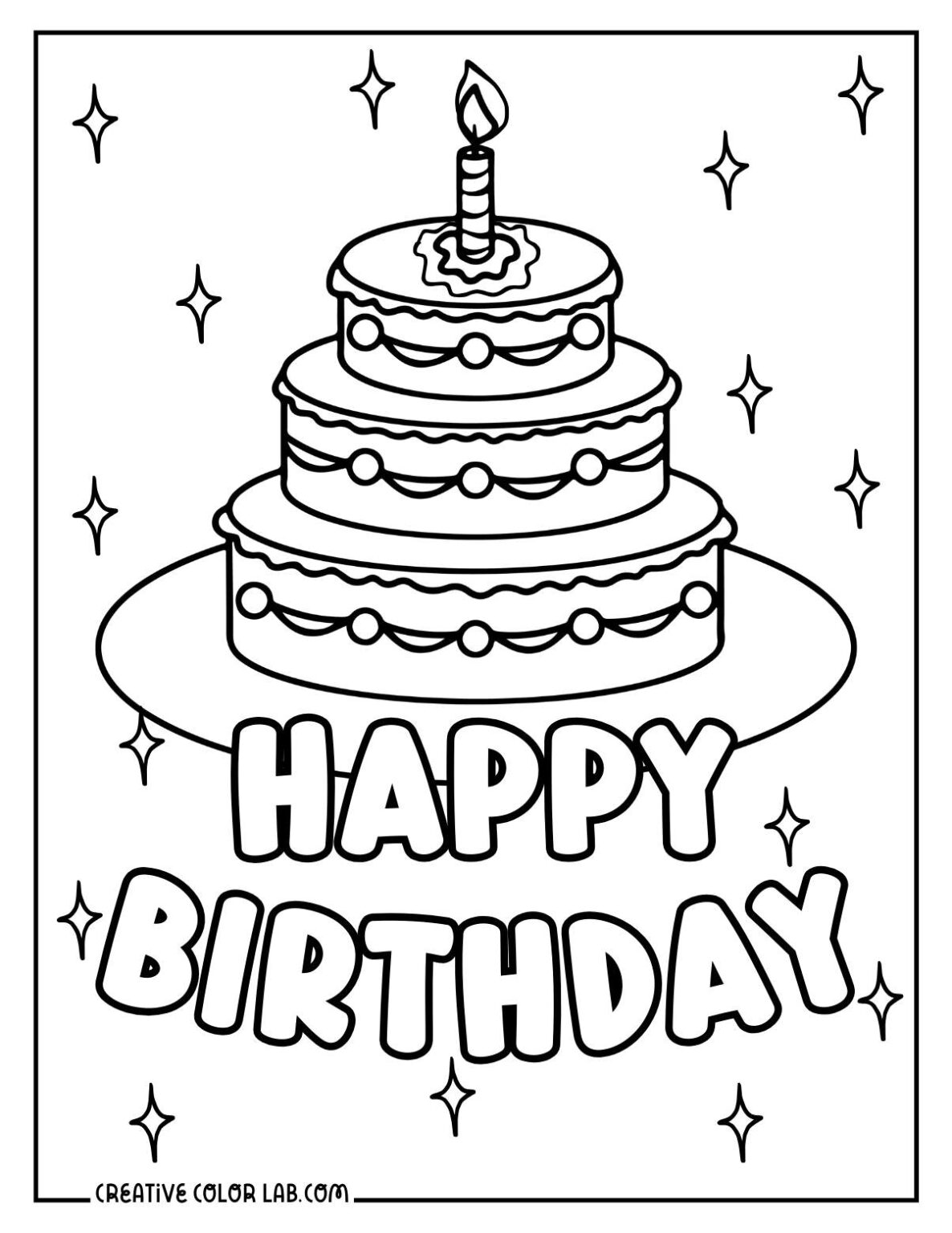 46 Happy Birthday Coloring Pages | Free PDF Printables