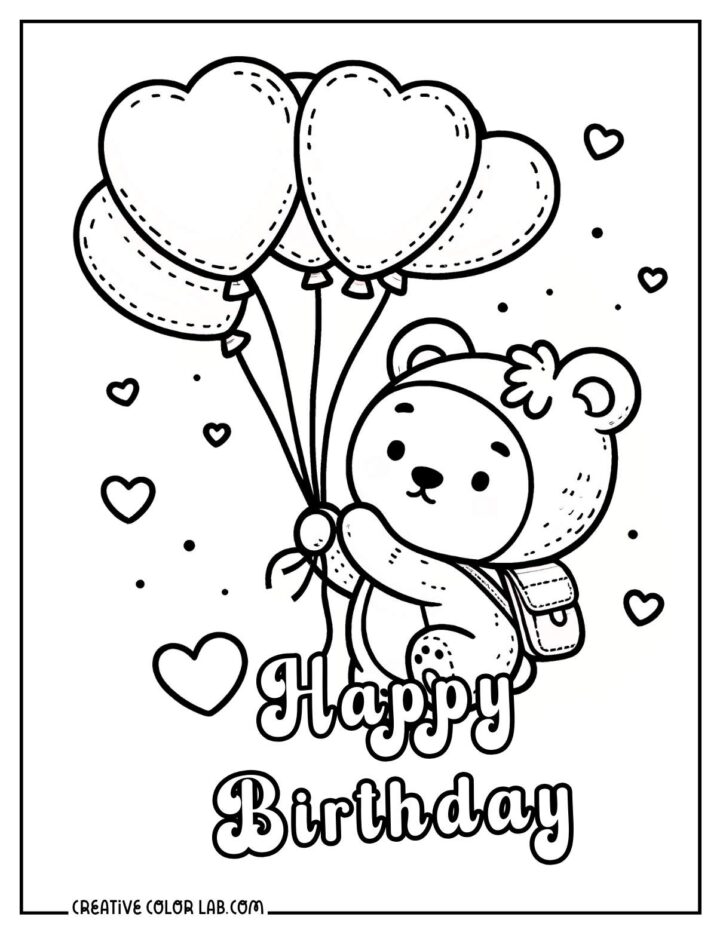 46 Happy Birthday Coloring Pages | Free PDF Printables