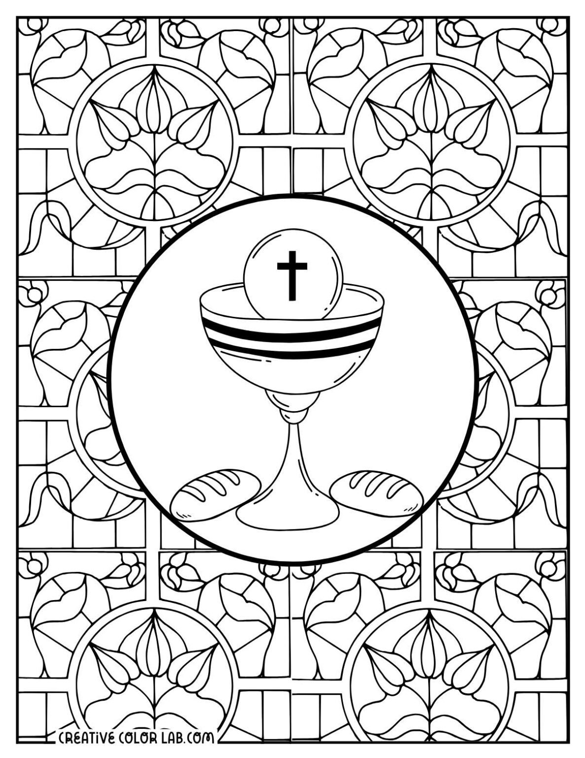 Printable, Free First Communion Coloring Page
