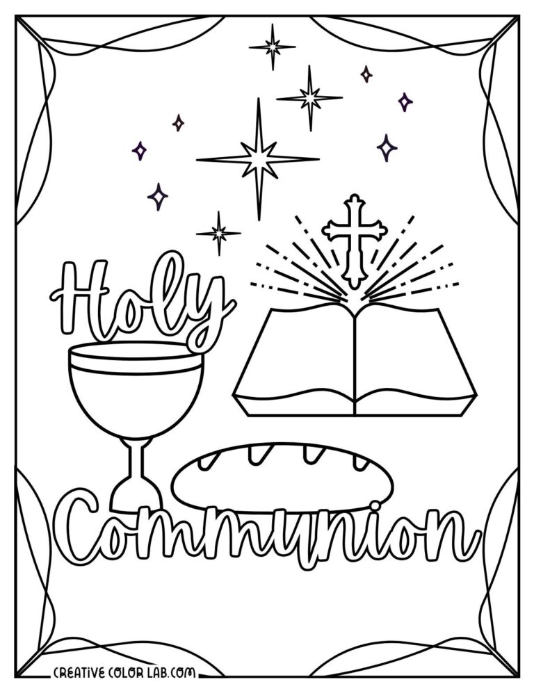 Printable, Free First Communion Coloring Page
