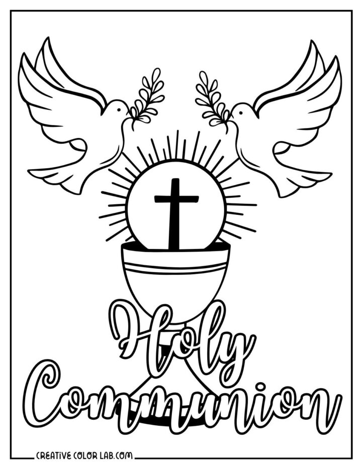 Printable, Free First Communion Coloring Page