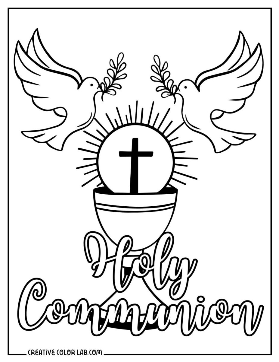 Printable, Free First Communion Coloring Page