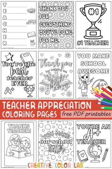 Teacher Appreciation Coloring Pages | Free PDF Printables