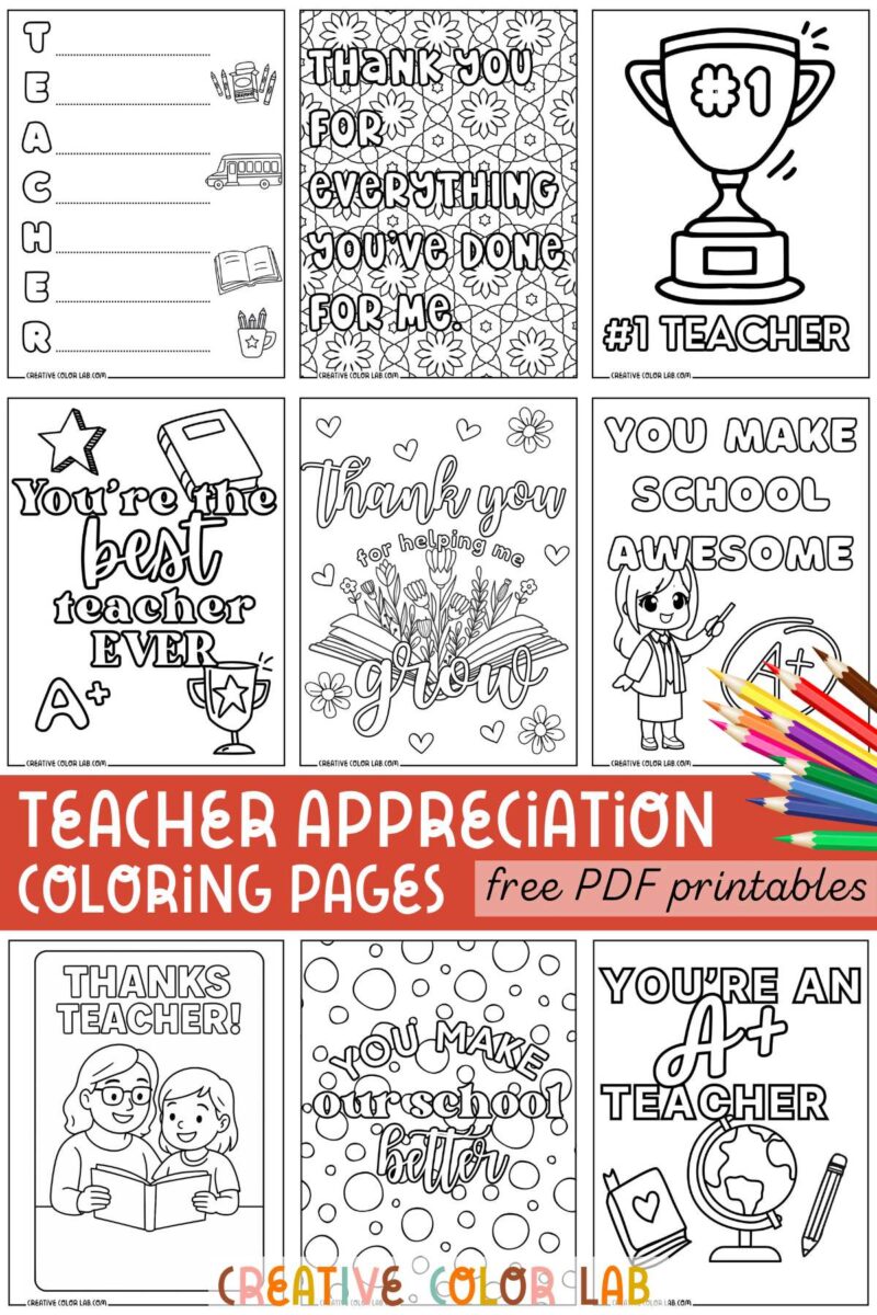 Teacher Appreciation Coloring Pages | Free PDF Printables