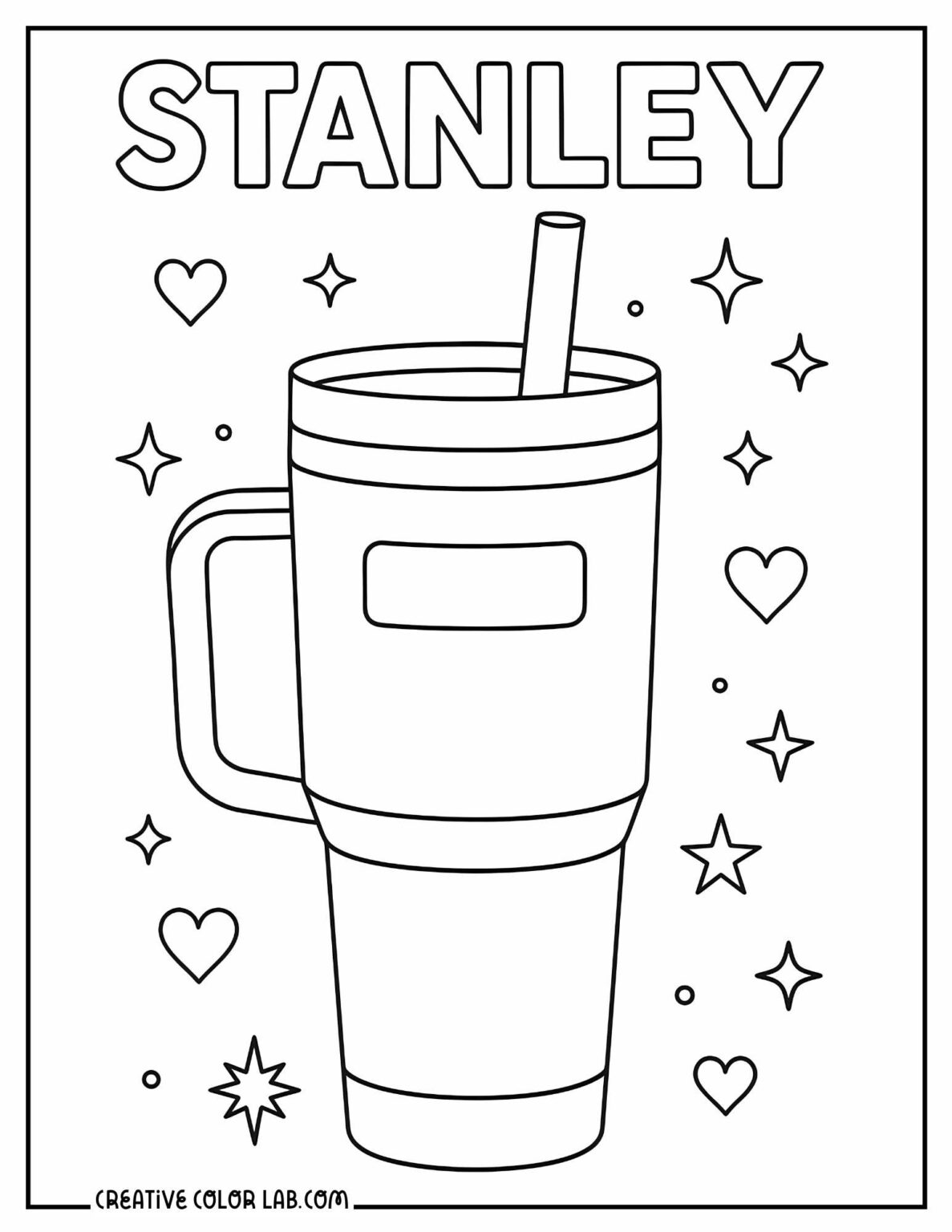 Stanley Cup Coloring Pages | Tumbler Printable PDFs