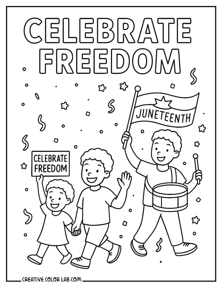 Free Printable Coloring Sheets for Juneteenth
