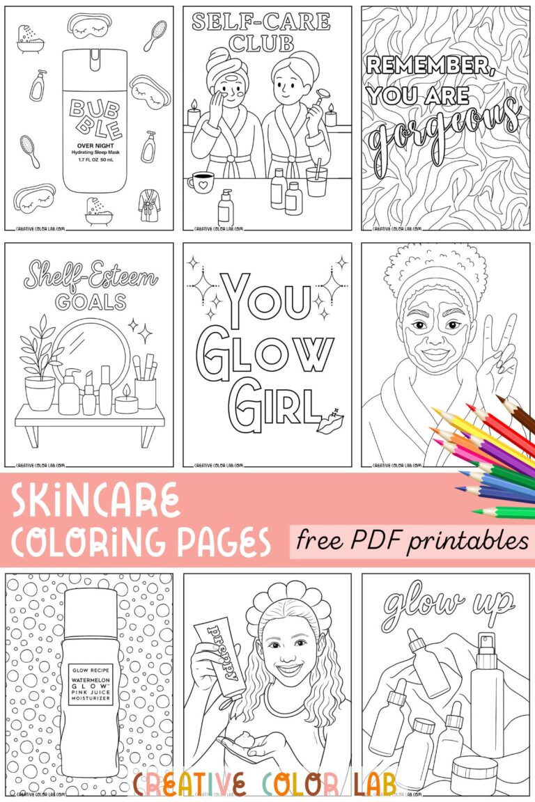Downloadable Skincare Coloring Pages