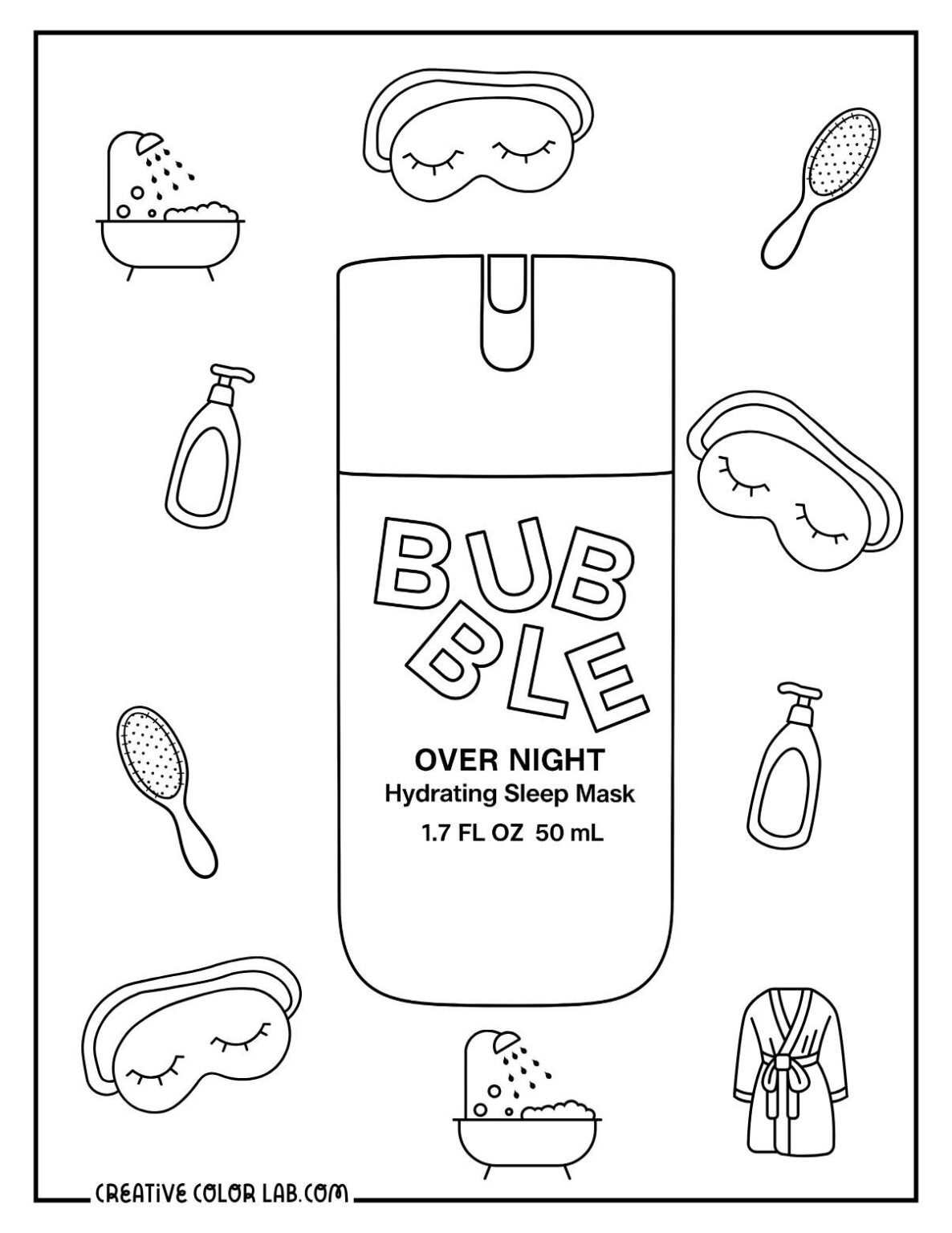 Downloadable Skincare Coloring Pages