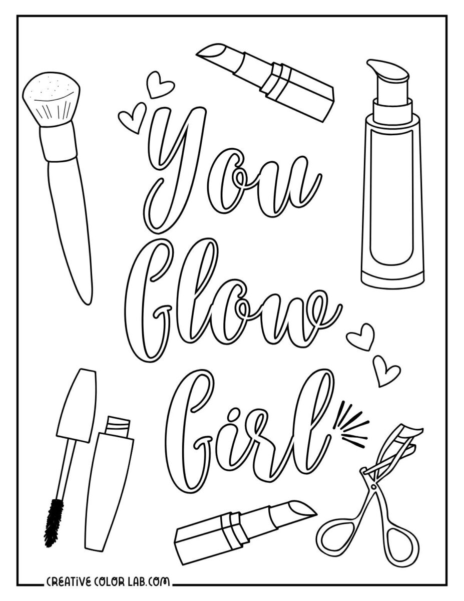 Downloadable Makeup Coloring Pages | Free PDFs