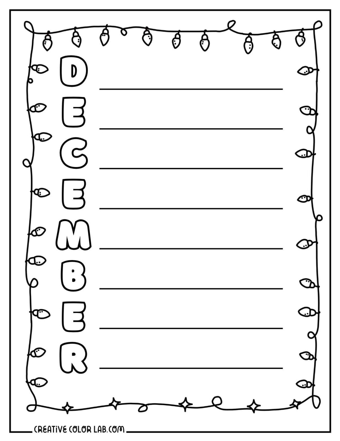 Printable December Coloring Pages