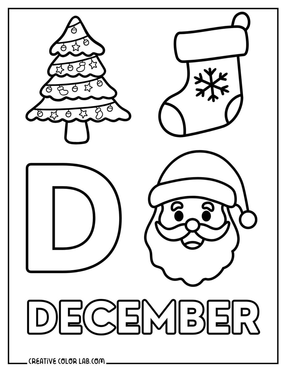 Printable December Coloring Pages
