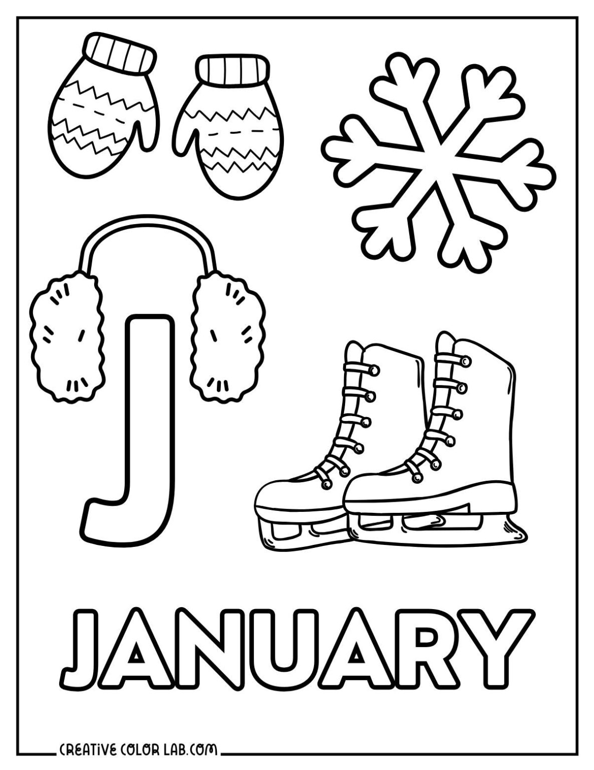 Printable January Coloring Pages | Free PDFs