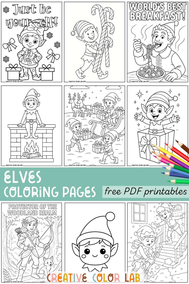 Elves Coloring Pages | Free Printables