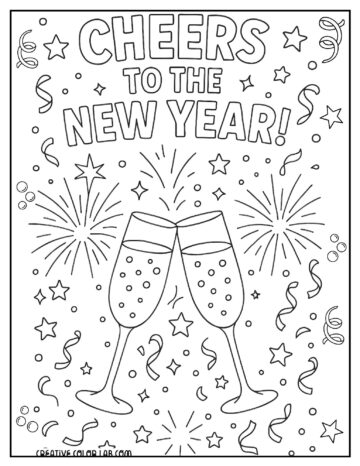 35 Free New Year Coloring Pages | Printable PDFs