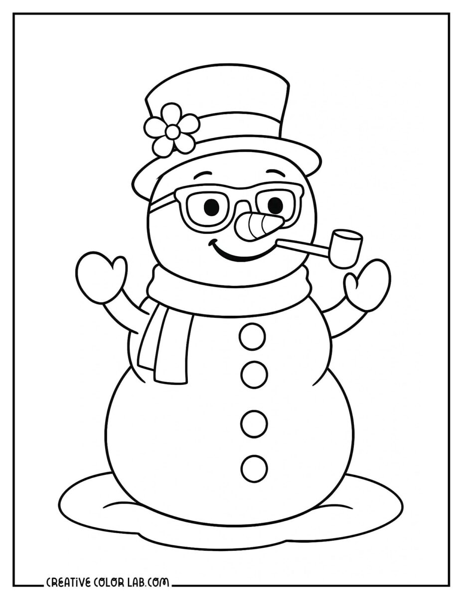 Snowman Coloring Pages | Free Printable PDFs