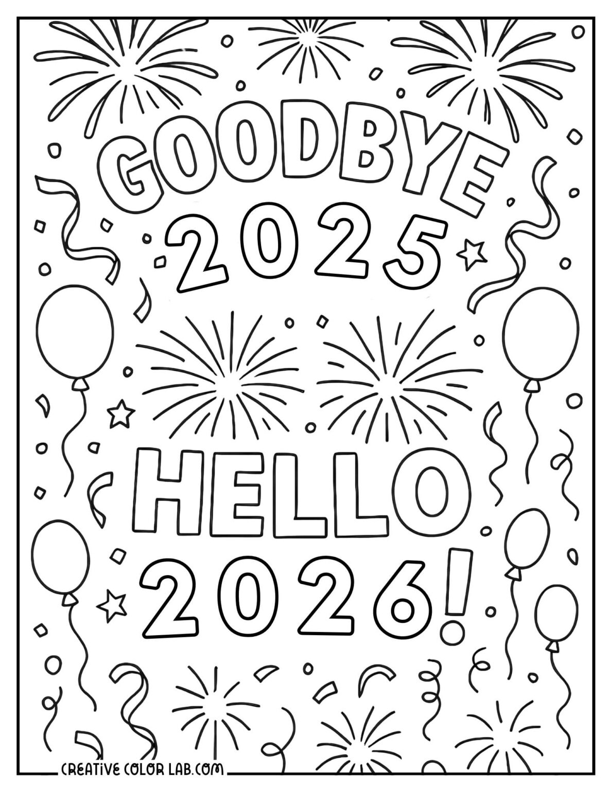 35 Free New Year Coloring Pages | Printable PDFs