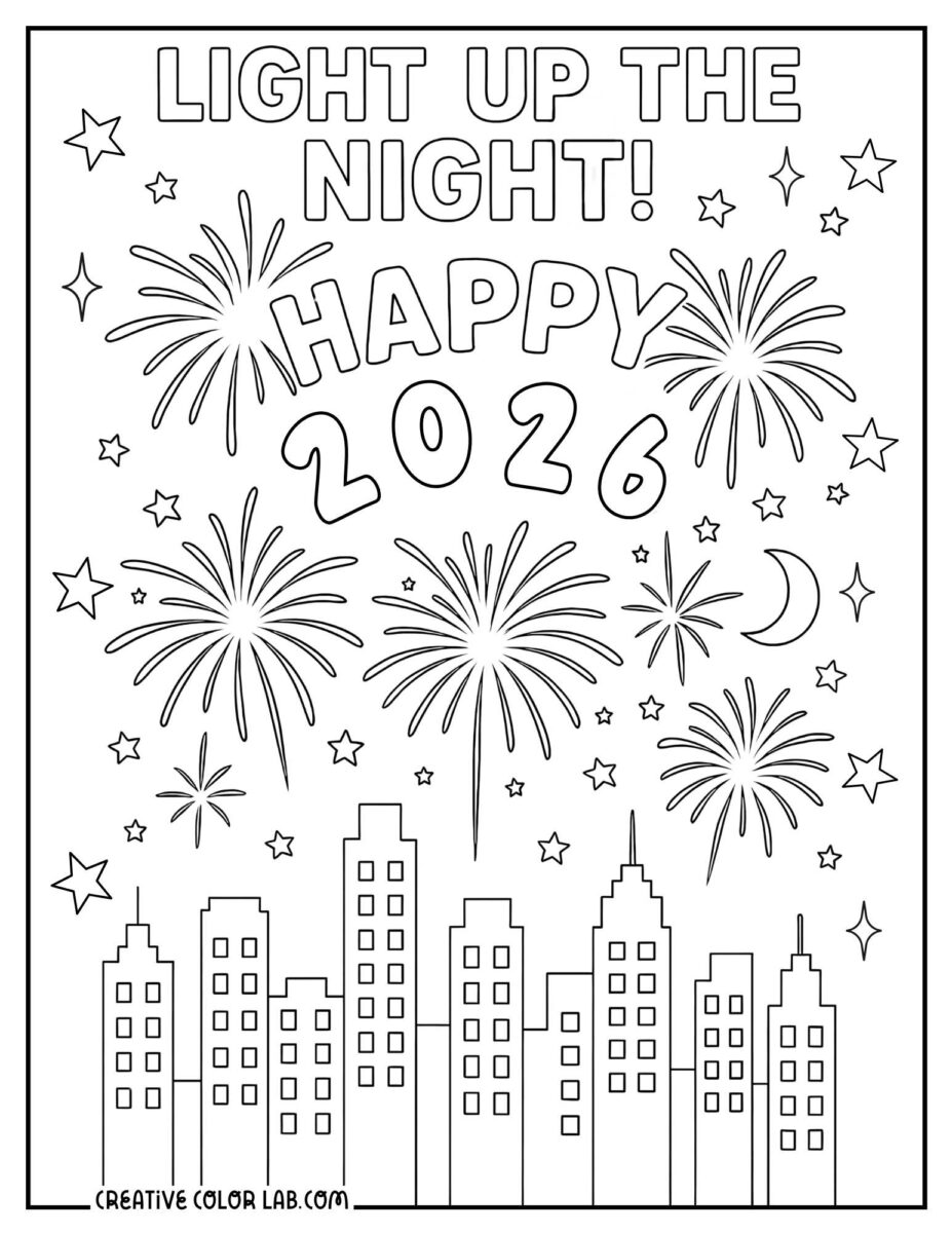 35 Free New Year Coloring Pages | Printable PDFs