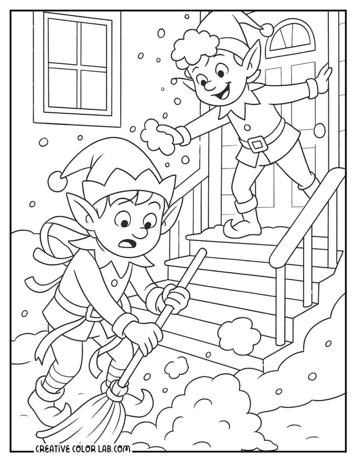 Elves Coloring Pages | Free Printables